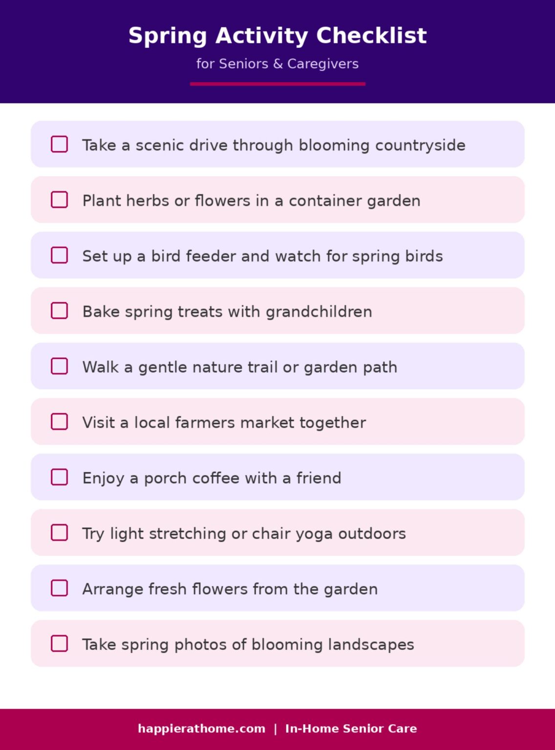 Refreshing Spring Activities for Seniors - Happier at Home